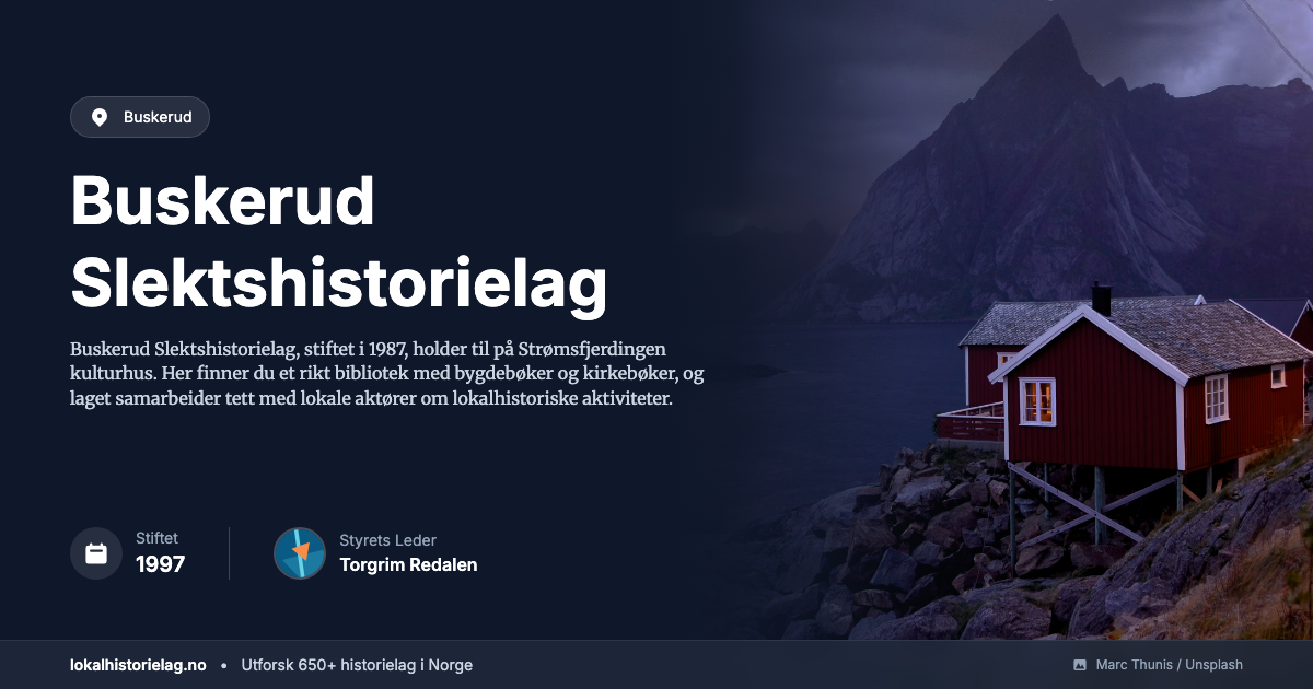 Buskerud Slektshistorielag i Buskerud | lokalhistorielag.no