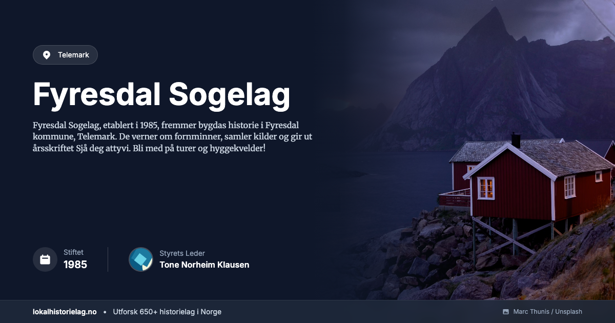 Fyresdal Sogelag i Telemark | lokalhistorielag.no