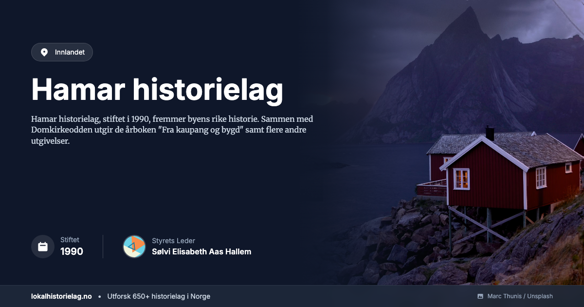 Hamar historielag i Innlandet | lokalhistorielag.no
