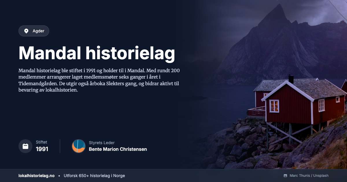 Mandal historielag i Agder | lokalhistorielag.no