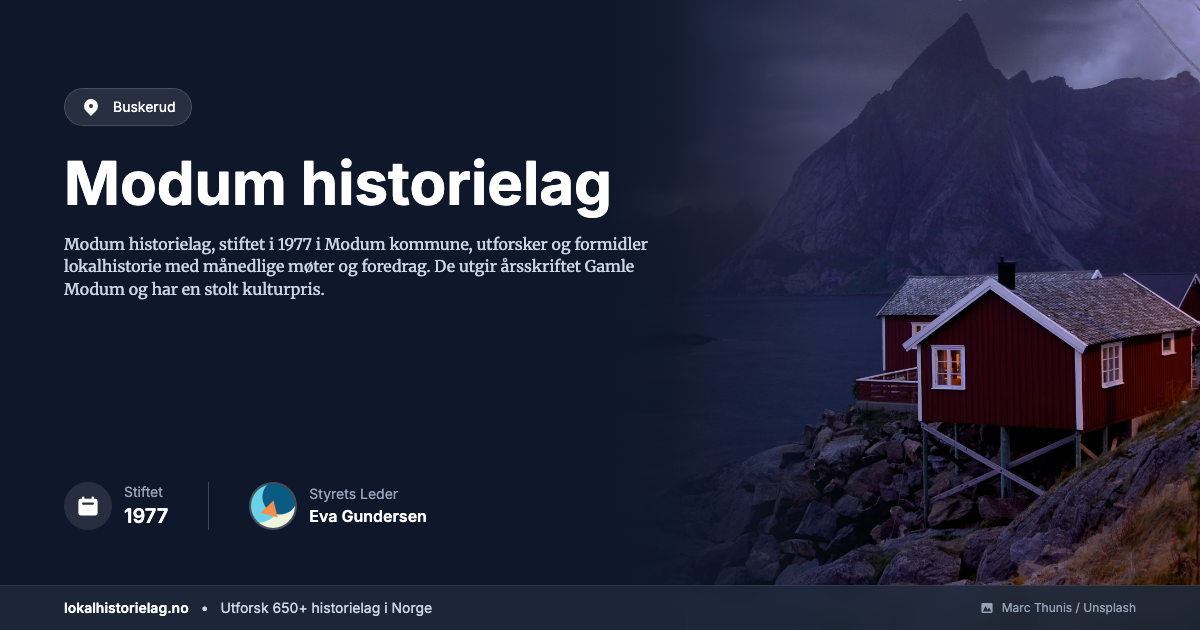Modum historielag i Buskerud | lokalhistorielag.no